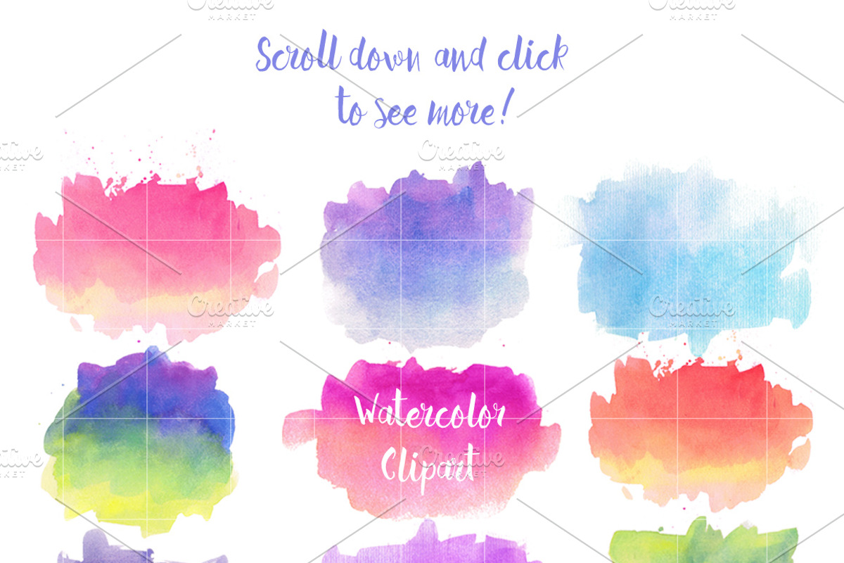 Watercolor Splotches Clipart, a Texture Graphic by FOXYdigitalart