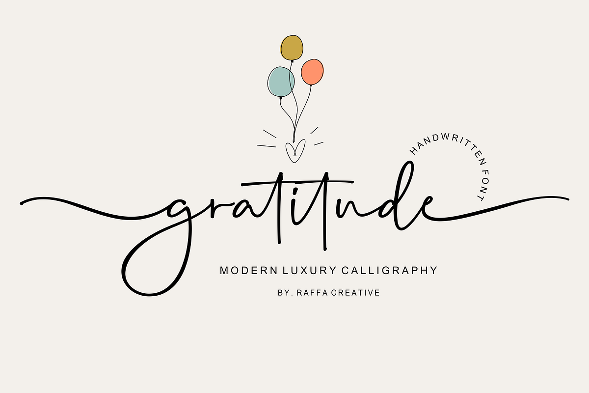 gratitude signature, a Script Font by Raffa Creative