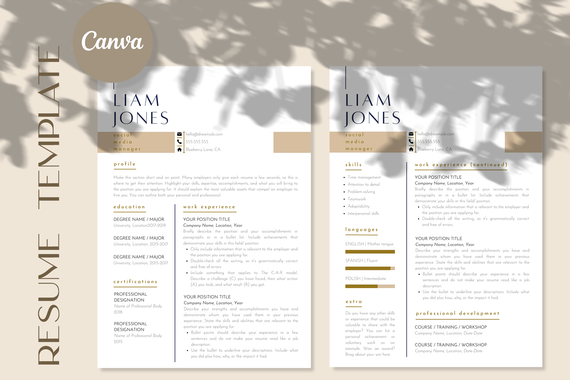 Canva Simple Resume Template