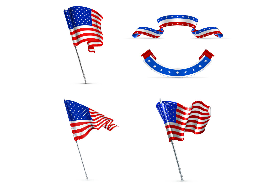 Independence Day, US flag, ribbons, an Object Graphic by Allevinatis Studio