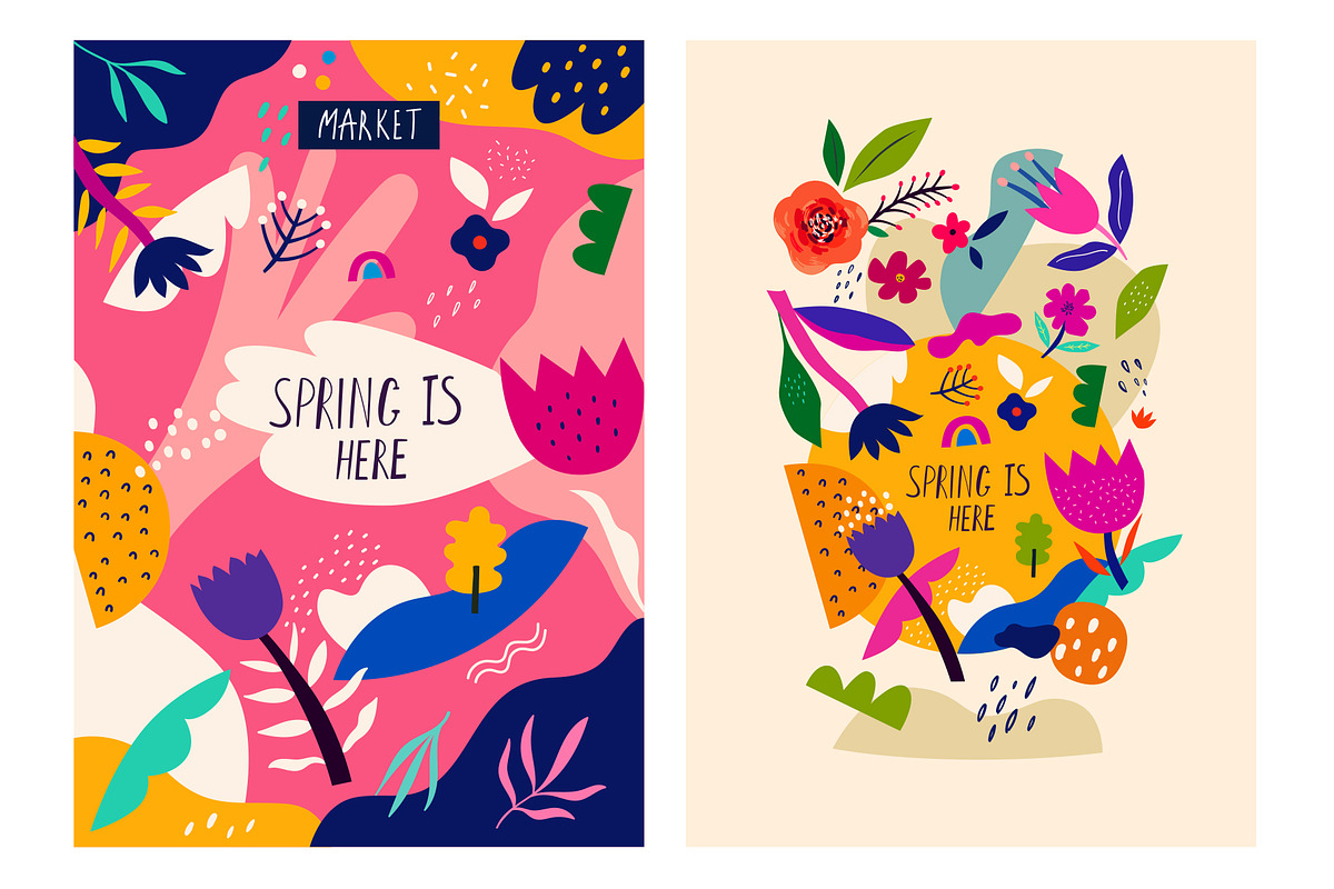 Spring posters collection, a Decorative Illustration by MoleskoStudio