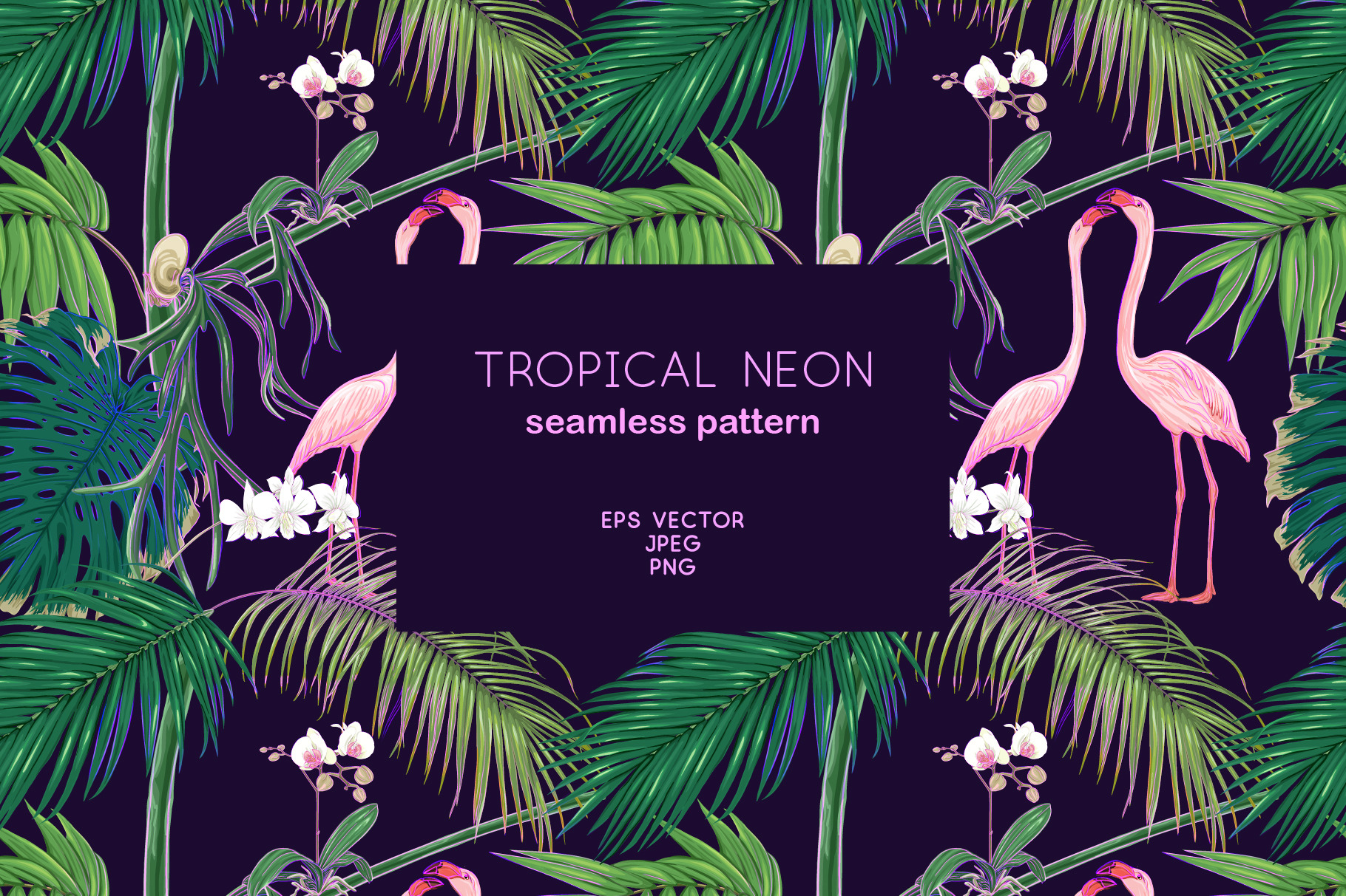 Tropical Neon Seamless Pattern, a Pattern Graphic by Elen-Lane