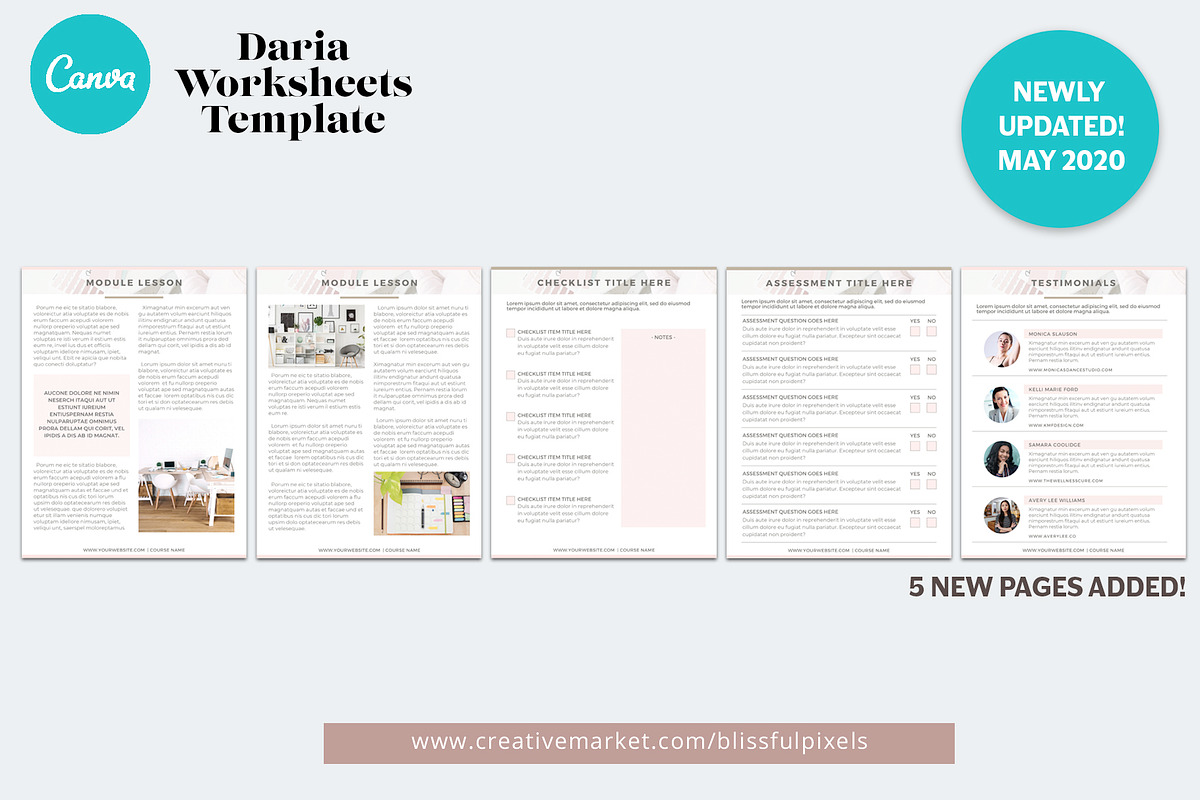 Daria - Worksheet or Course Template, a Marketing Template by Blissful ...