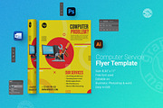 Computer Service Flyer Template, a Flyer Template by GraphicalMarket