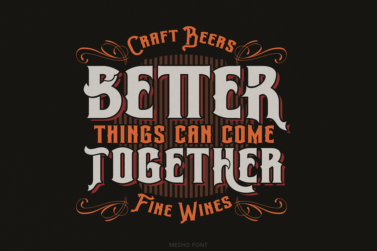 Mesho Victorian Typeface, a Serif Font by TypeClassHeroes