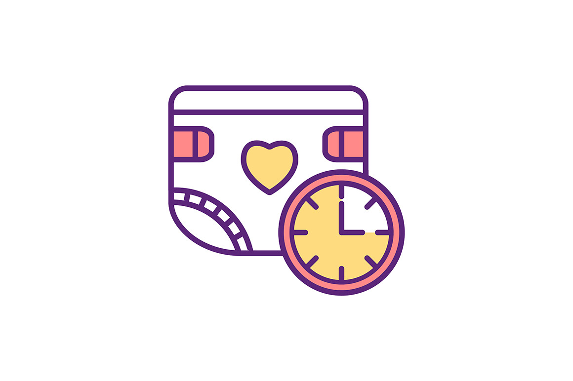 Baby diapers RGB color icon, an Outline Icon by bsd studio