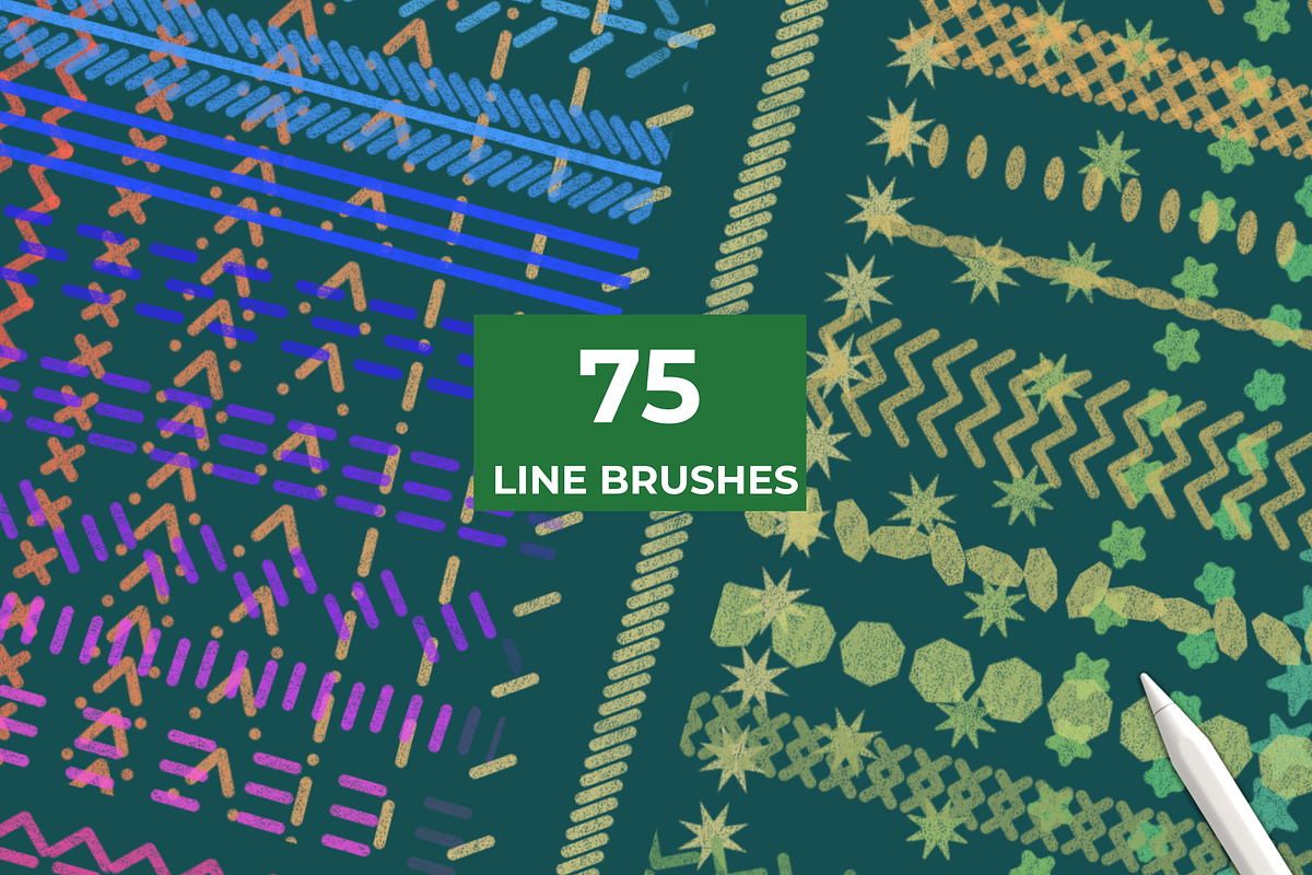 Linear brushes patterns Procreate, a Brush Add-On by Graphics Resources