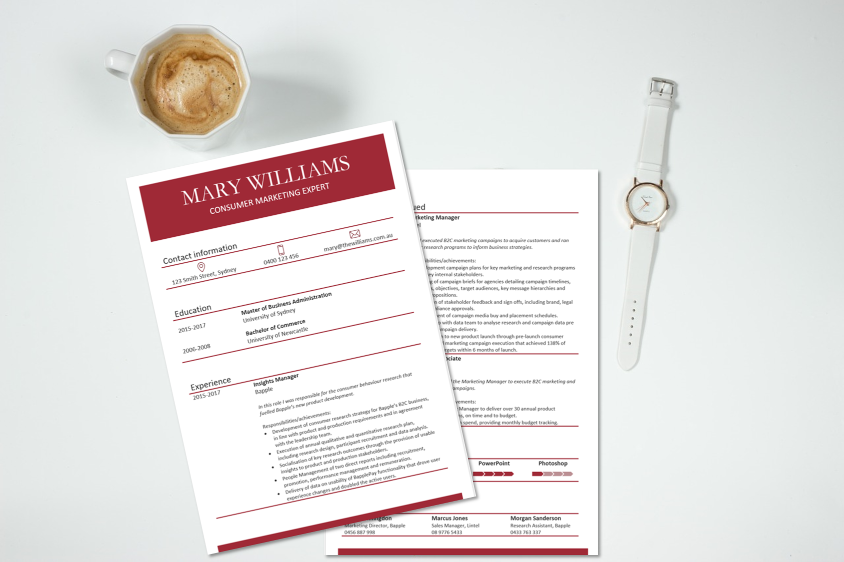 Clean, simple and red resume, a Resume Template by Slides by me