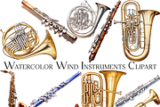 Watercolor Wind Instruments Clipart, an Object Graphic by ...