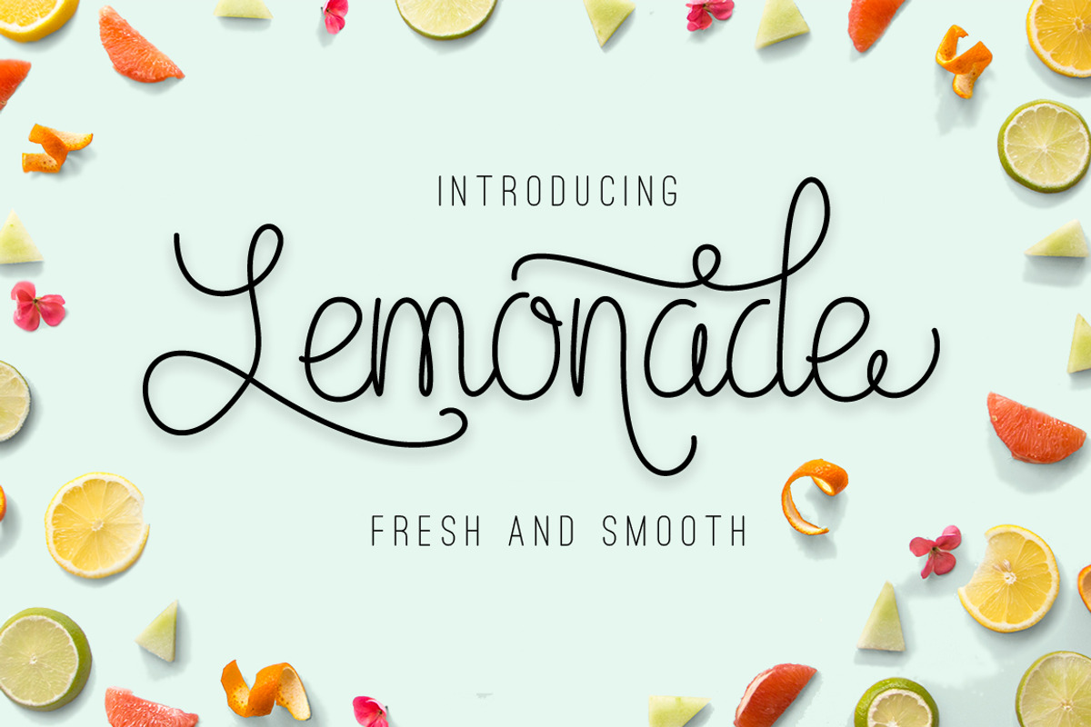 Lemonade (35% off), a Script Font by Graptail