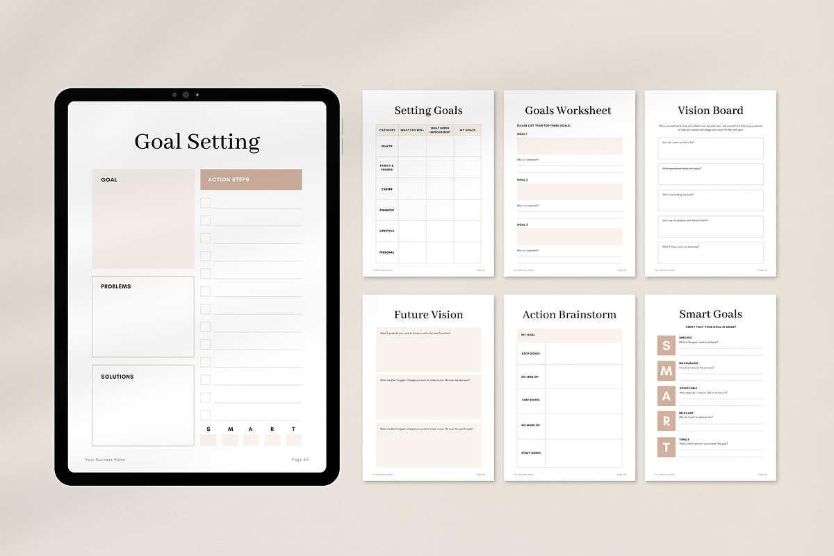 Coaching Vision & Goal Setting Canva, a Brochure Template by DeeBeeDesign