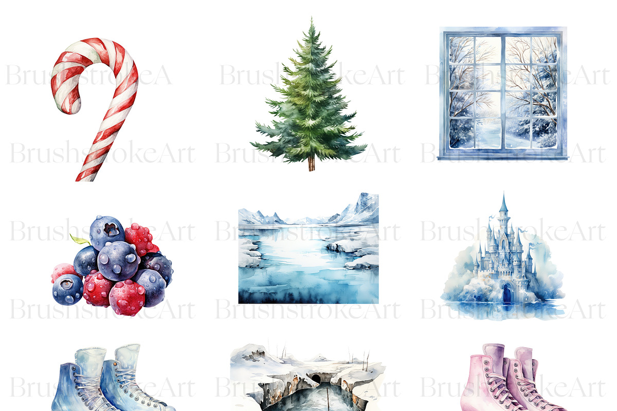 Watercolor Winter Clipart Pack