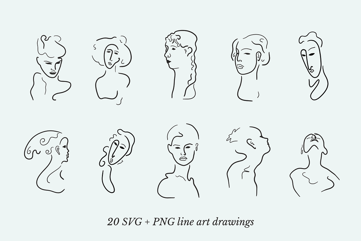 Statues Line Art Drawings, a Person Illustration by Luna Studio