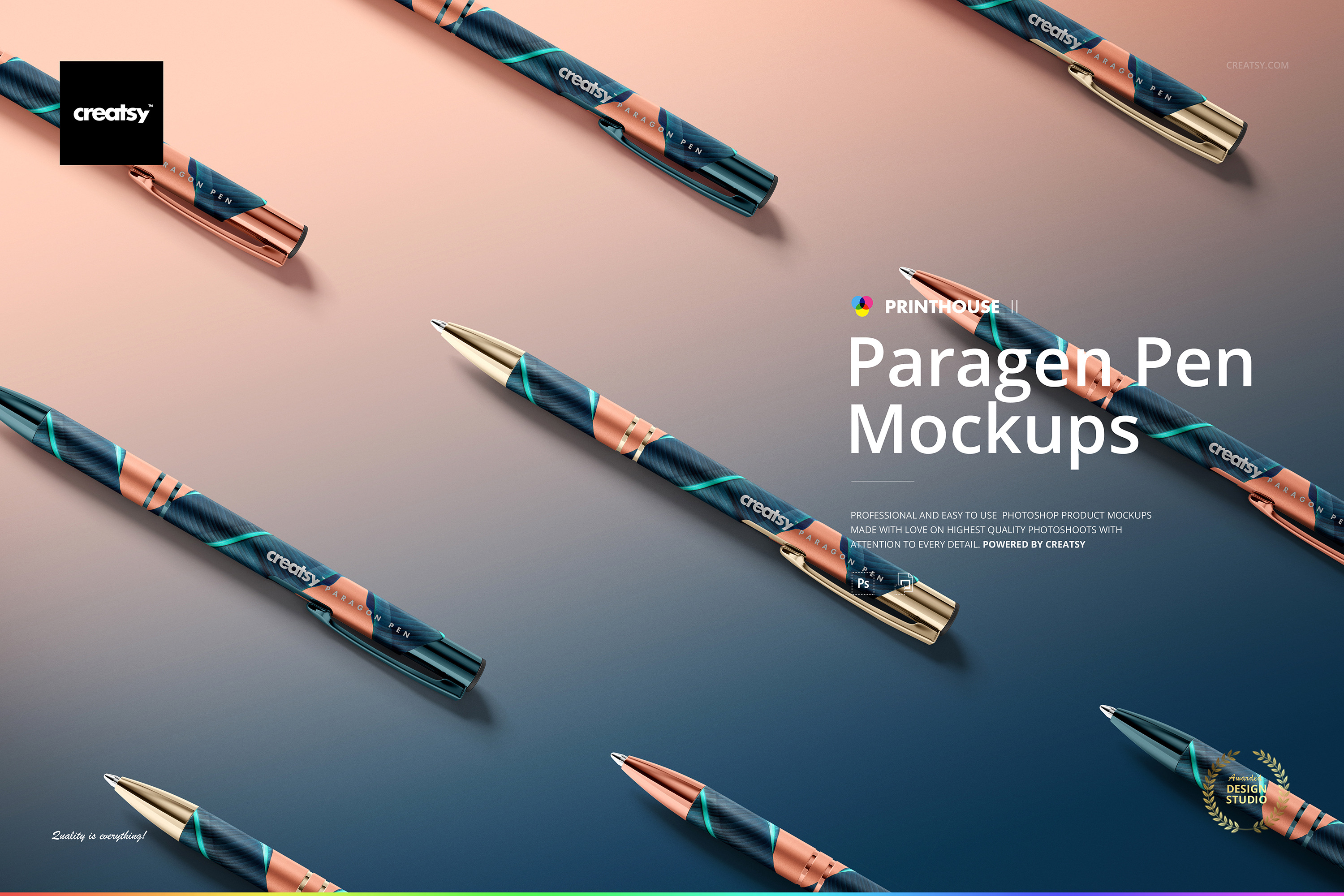 Paragon Pen Mockup Set, a Pens & Pencil Mockup by creatsy5