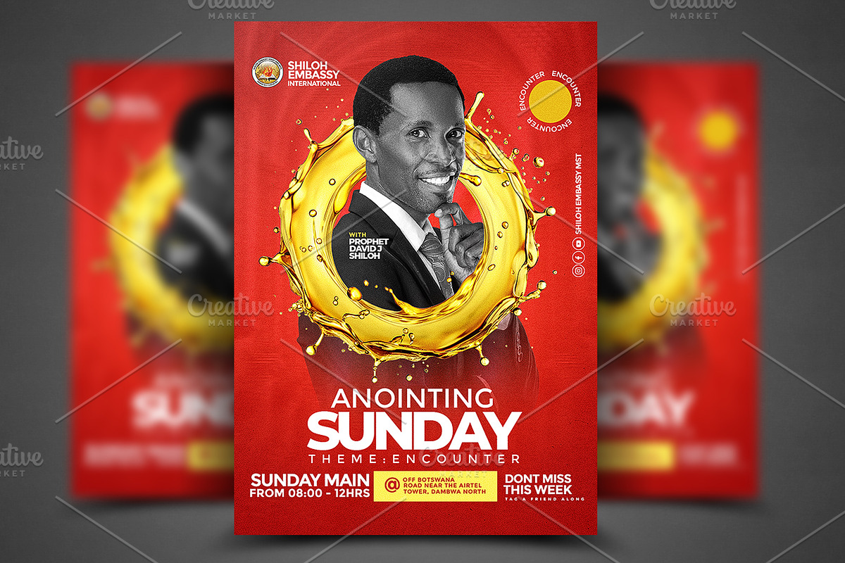 Anointing service flyer template