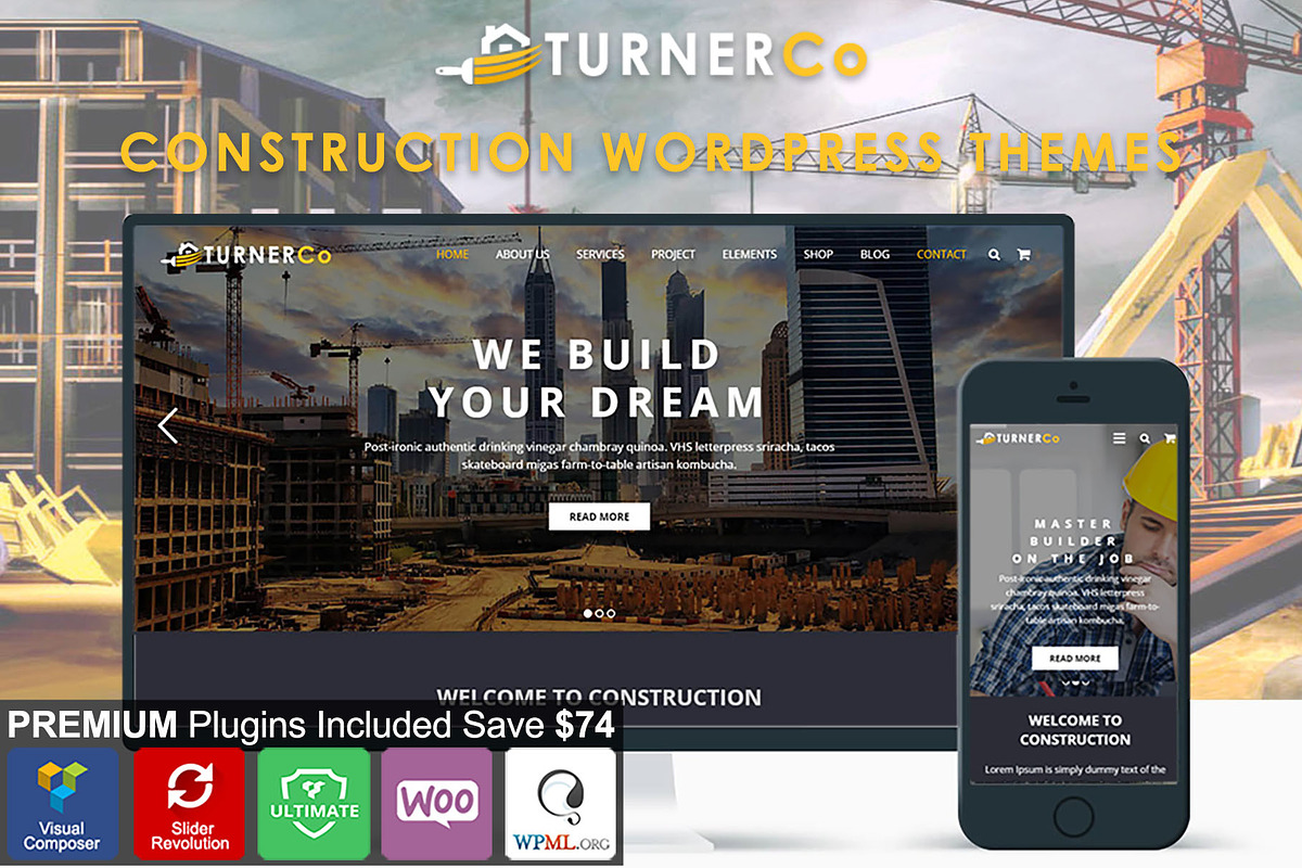 Turner Construction & Business Theme, a WordPress Template by Cherry Wordpress Theme