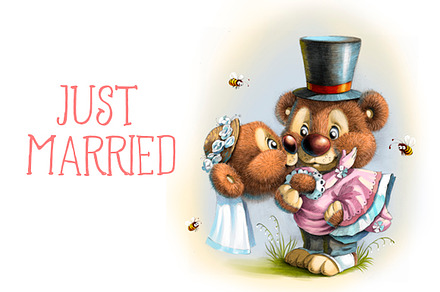 Wedding bears, an Animal Illustration by Sergiy Paliy