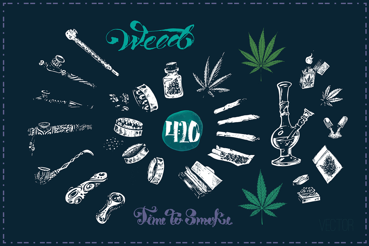 Weed. Stoner gadgets & accessories, a Healthcare Illustration by Margo ...
