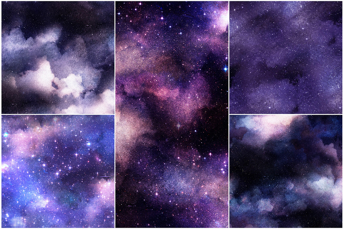 Seamless Galaxy & Sky Backgrounds, a Texture Graphic by by creative paper