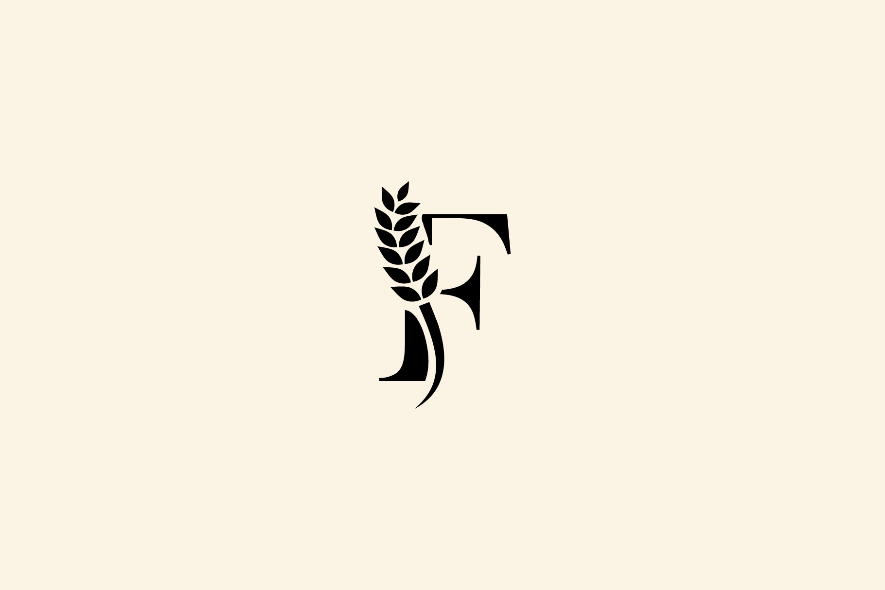 wheat logo letter f vector