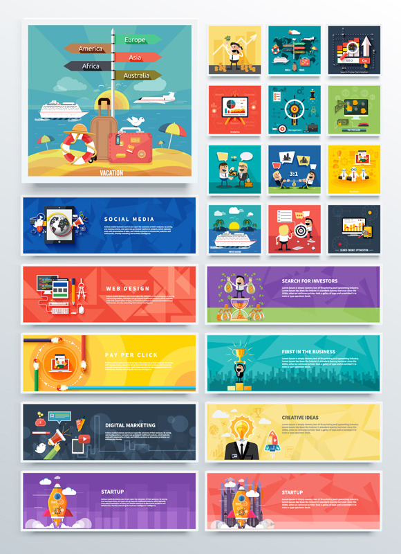 Set of 22 Banners, an Icon by robuart