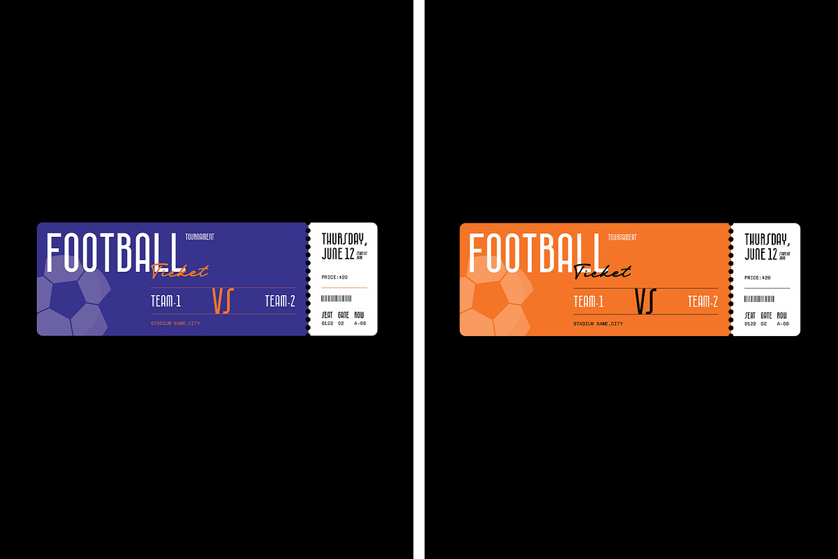 Football Match Ticket Template, a Stationery Template by DesignCrest