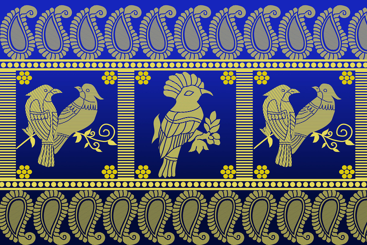 bird Indian Sari design