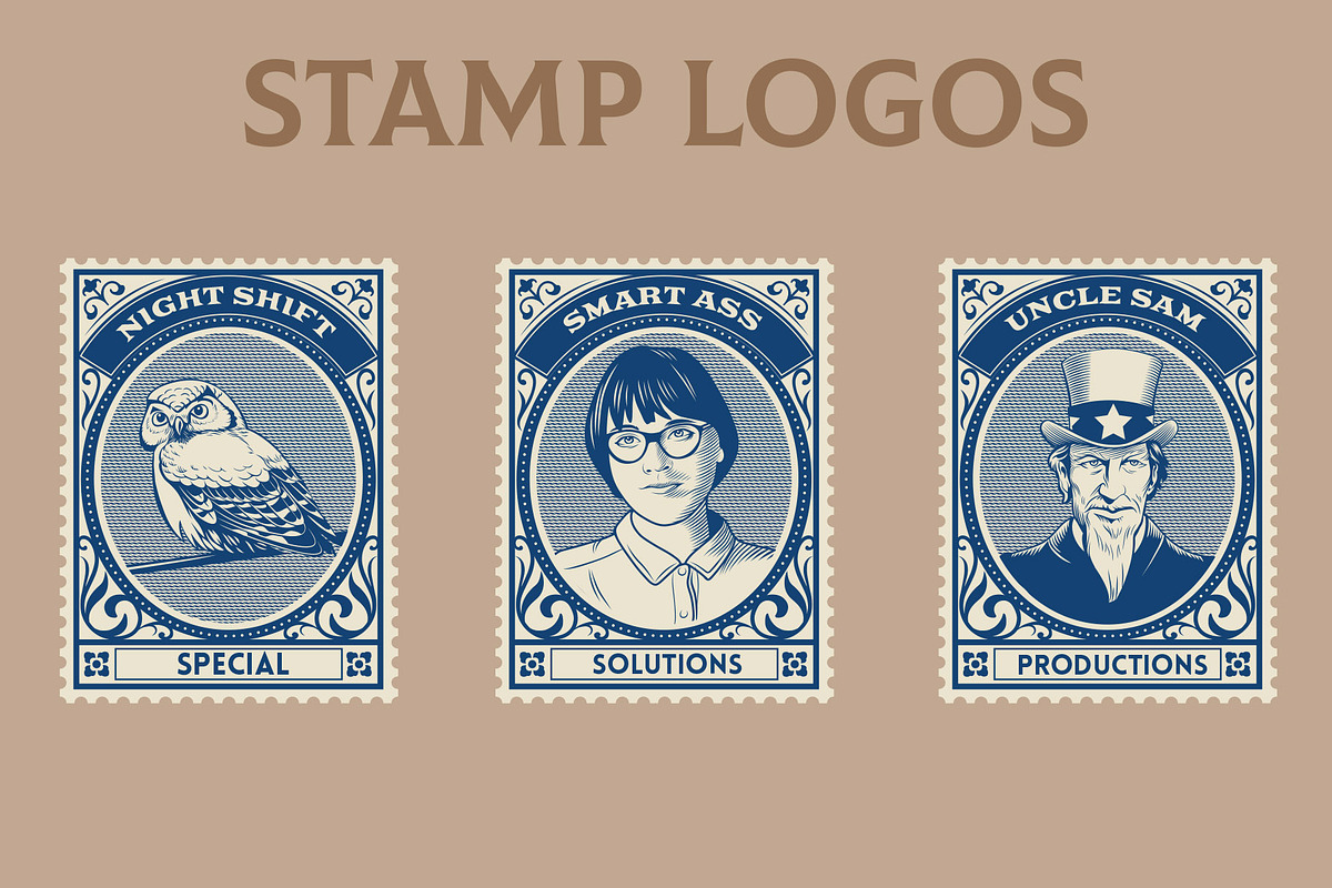 Postage Stamp Logos / Branding Idea, a Branding & Logo Template by ...