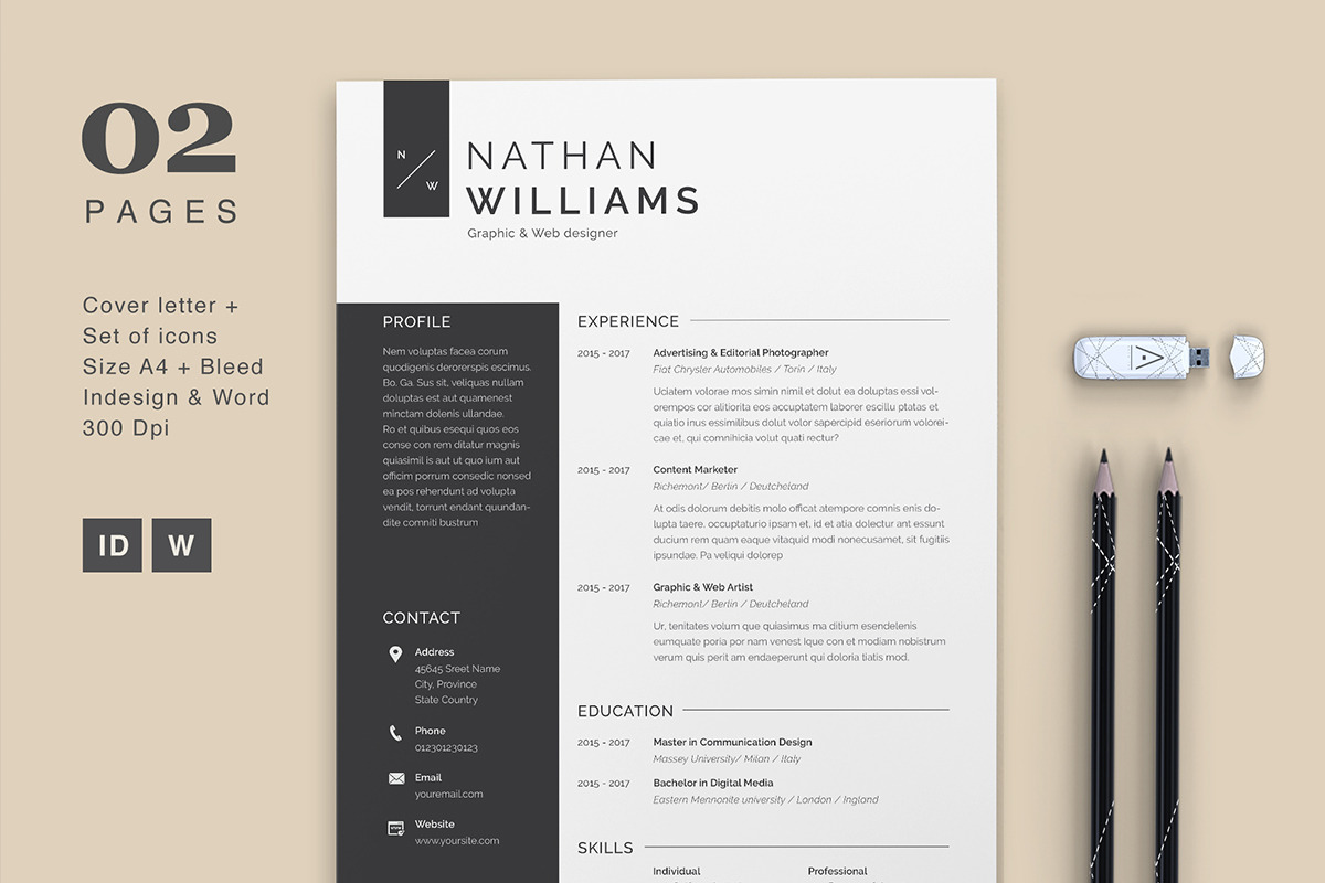 Resume Cv Nathan, a Resume Template by Astut