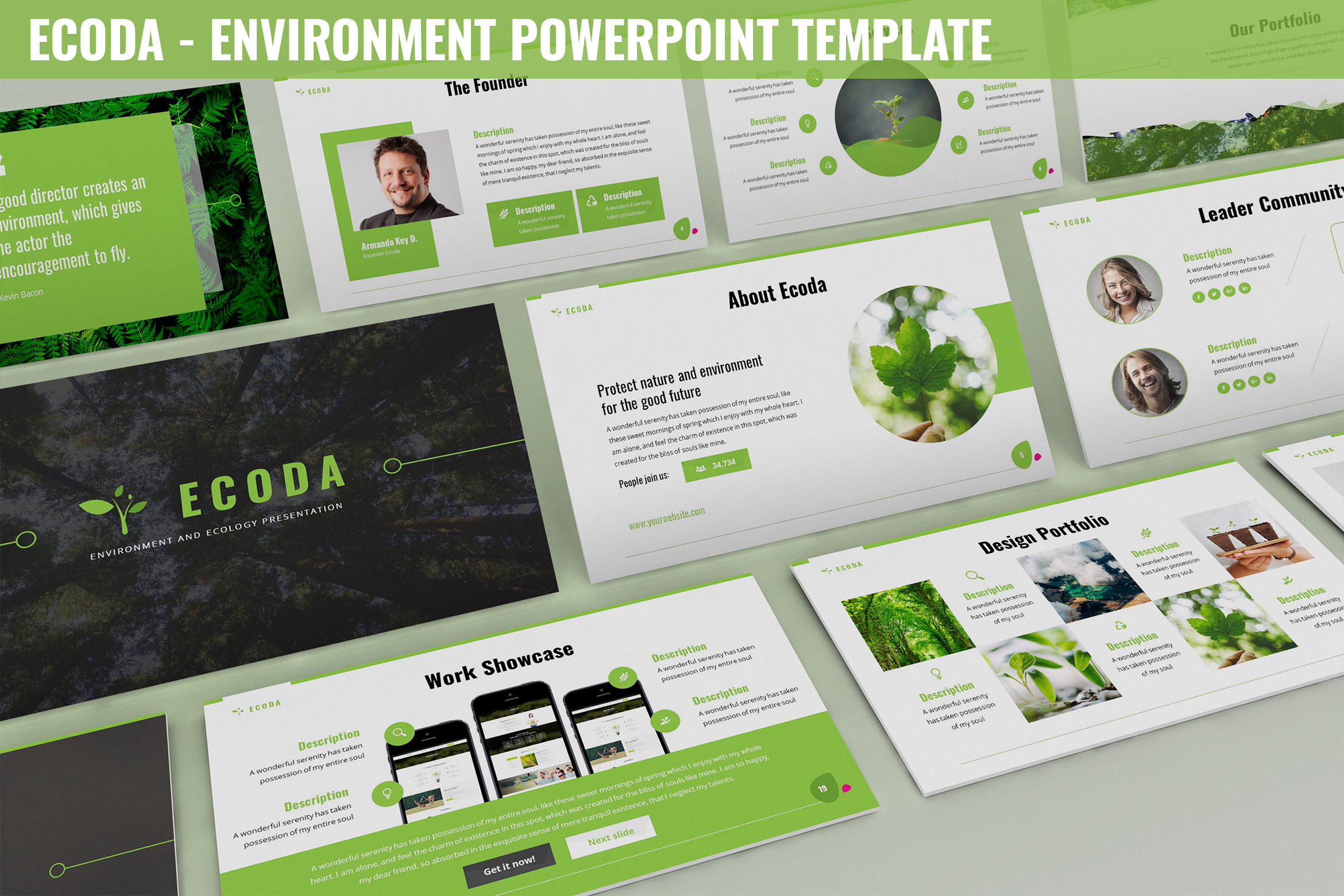 Ecoda - Environment Powerpoint, a Presentation Template by SlideFactory