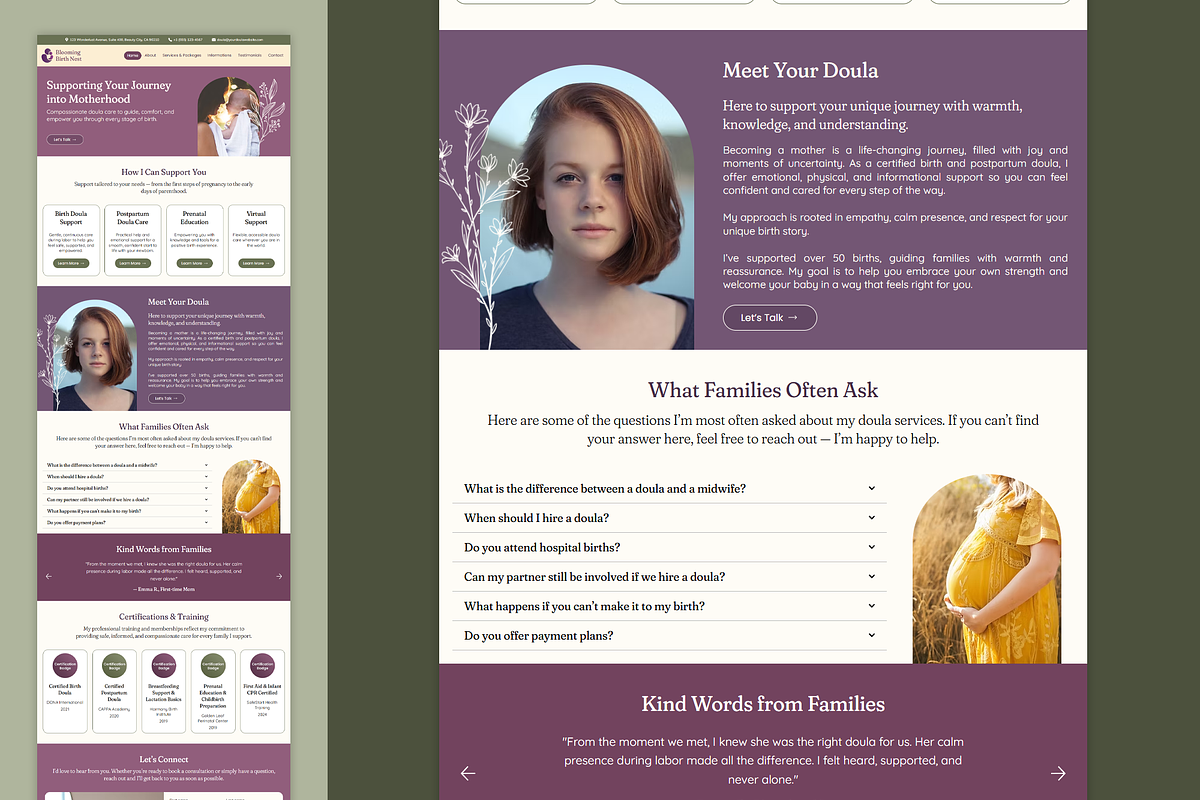 Birth Doula Wix Studio Website, a Wix Template by Kitteeh