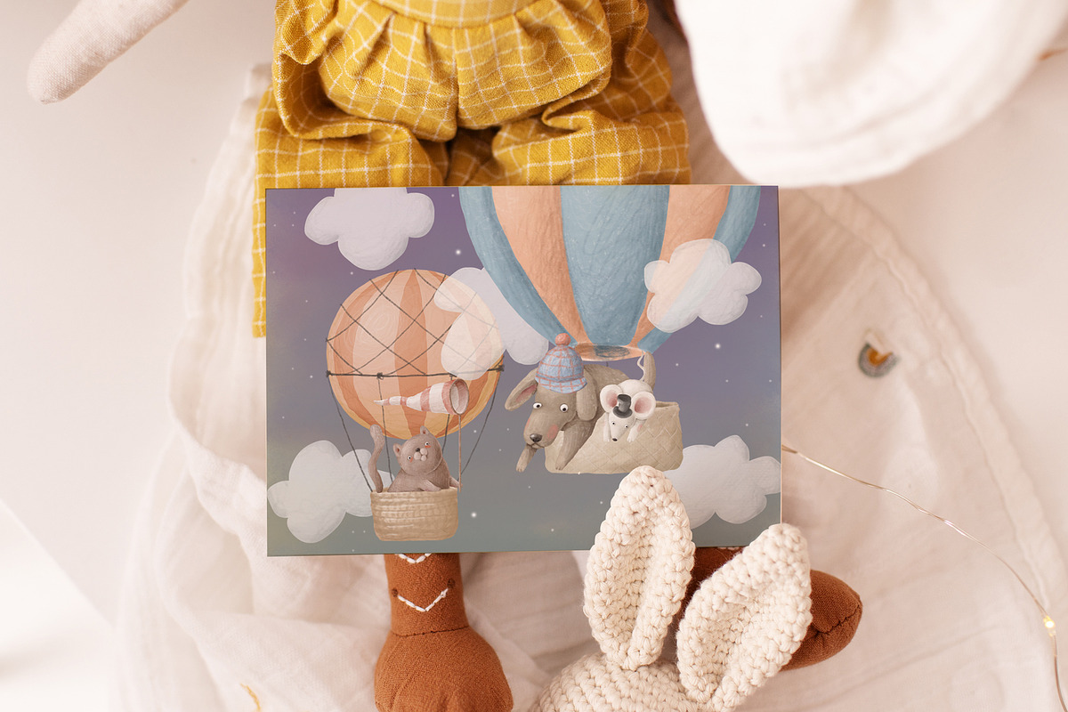 Baby shower hot air balloon clipart
