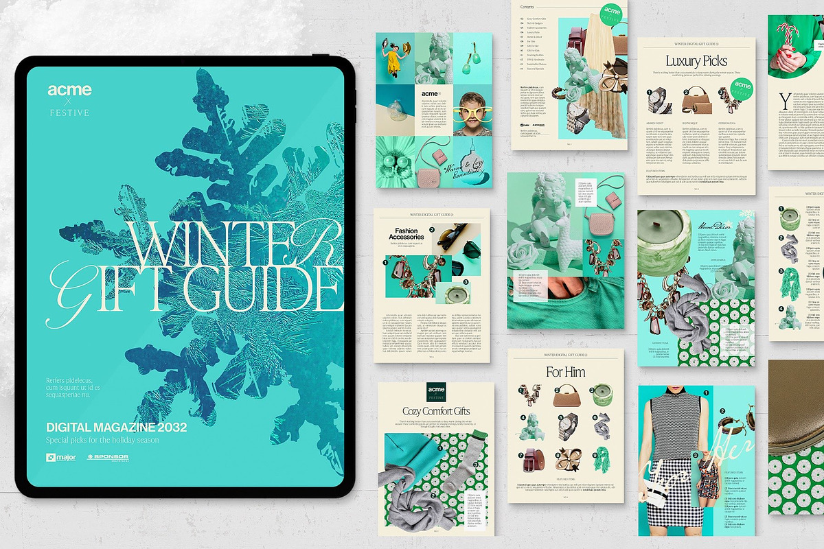 Winter Digital Gift Guide Template, a Brochure Template by BrandPacks