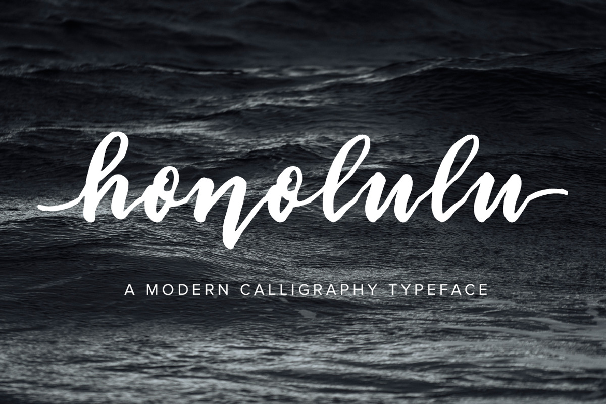 Honolulu | Modern Calligraphy Font, a Script Font by Jen Wagner Co