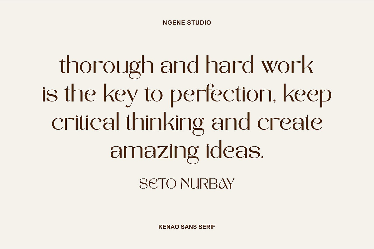 KENAO, a Sans Serif Font by ngene