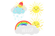 Cute sunny vector illustration with | Background Graphics ~ Creative Market