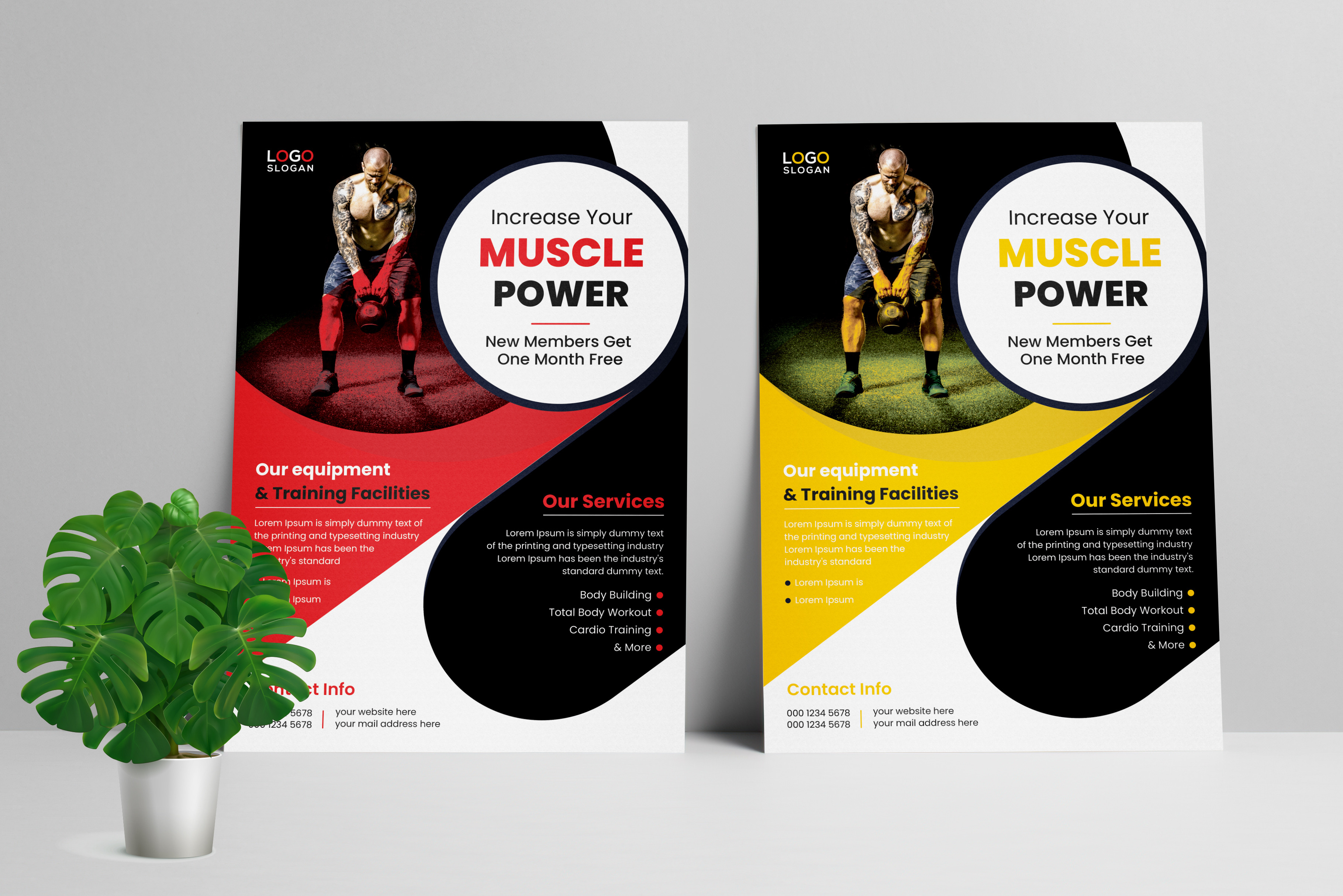 Muscle power gym flyer | Creative Market