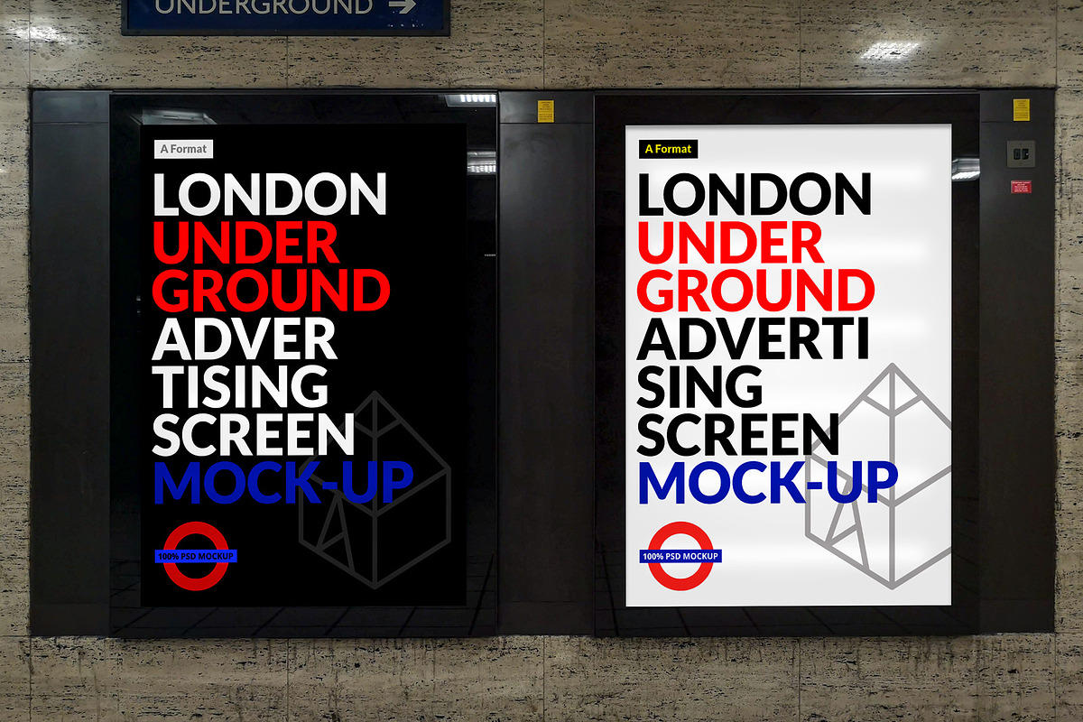 12 London Underground MockUps Bundle, an Advertising Mockup by Graphic ...