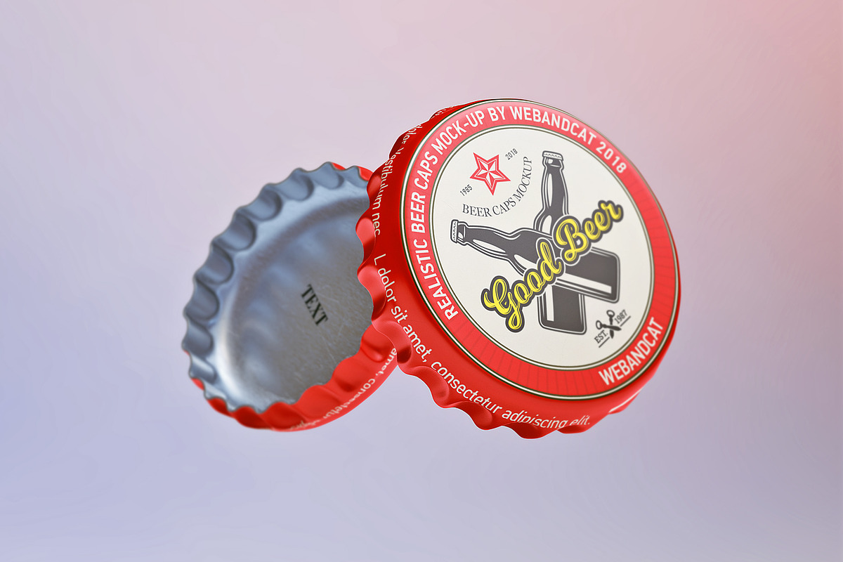 Bottle Cap Mock-Up, a Packaging Mockup by WebAndCat