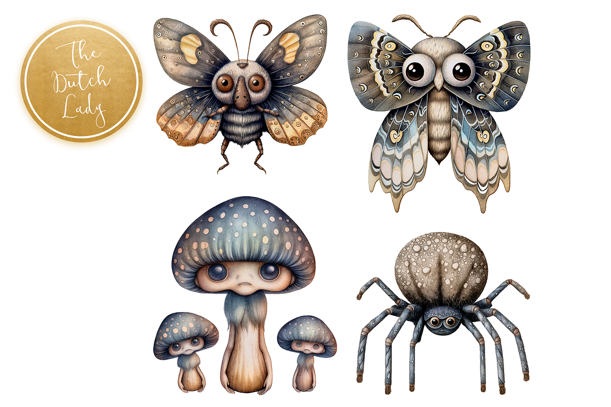 Whimsical Garden Creatures Clipart Set