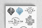 Vintage alpine ski labels, an Illustration by 1baranov