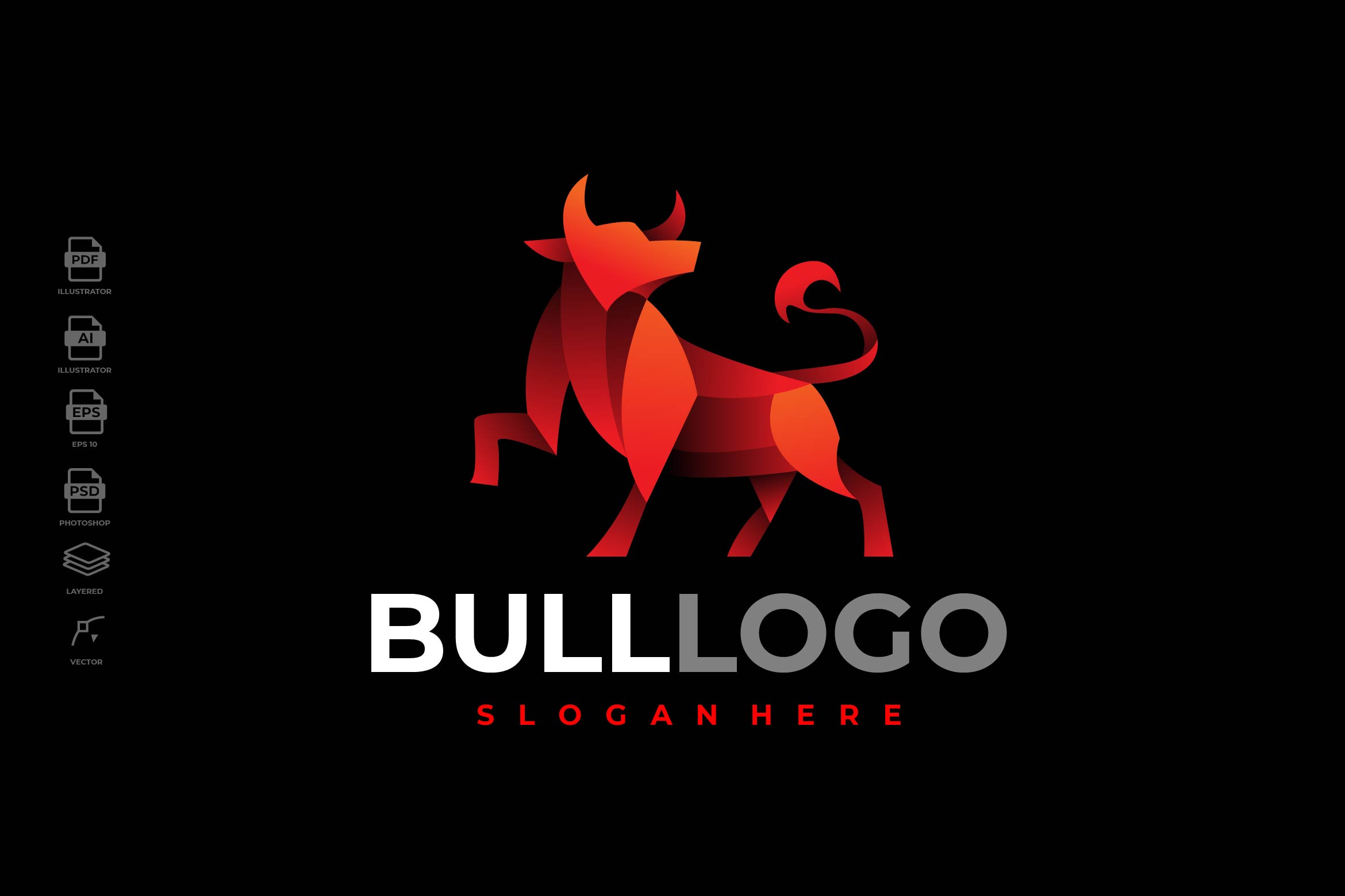 Modern Gradient Bull Ox Logo | Branding & Logo Templates ~ Creative Market