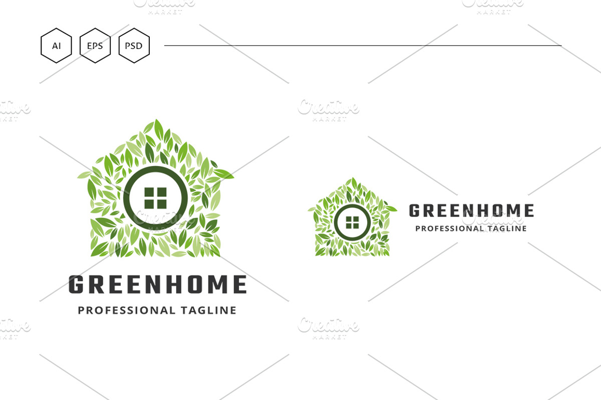 Green Home Logo, a Branding & Logo Template by Design_Planet
