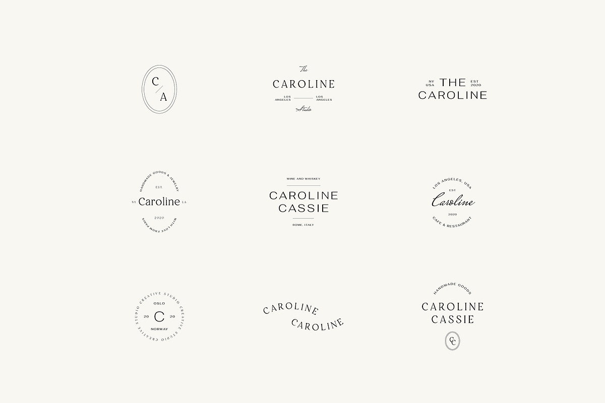 Caroline Minimal Logo Kit Ai,Eps,Psd, a Branding & Logo Template by ...