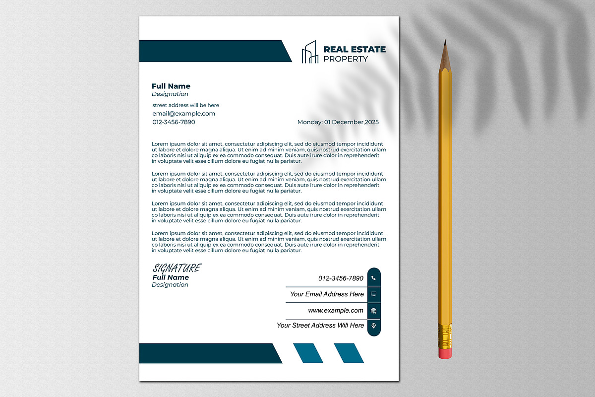Modern Letterhead Layout Template