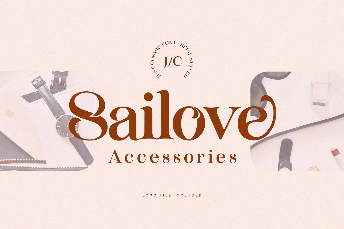 Just Cosmic Font + Premade Logos