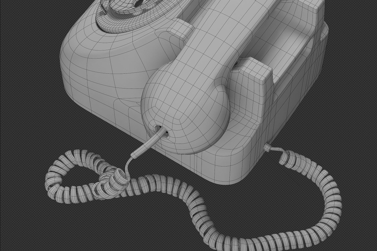 Retro Rotary Telephone 3d Model
