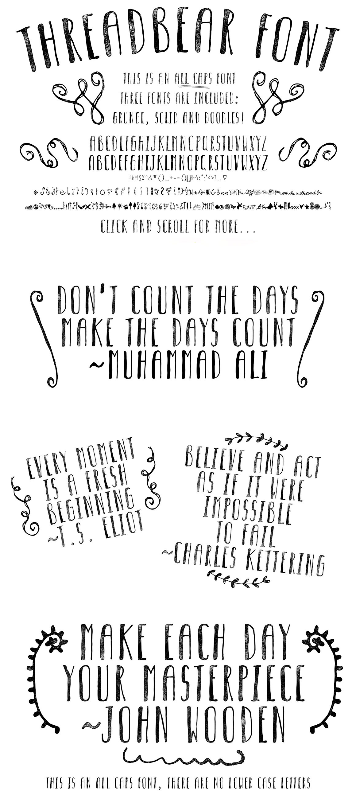 Threadbear Font, a Sans Serif Font by Heather Green Designs