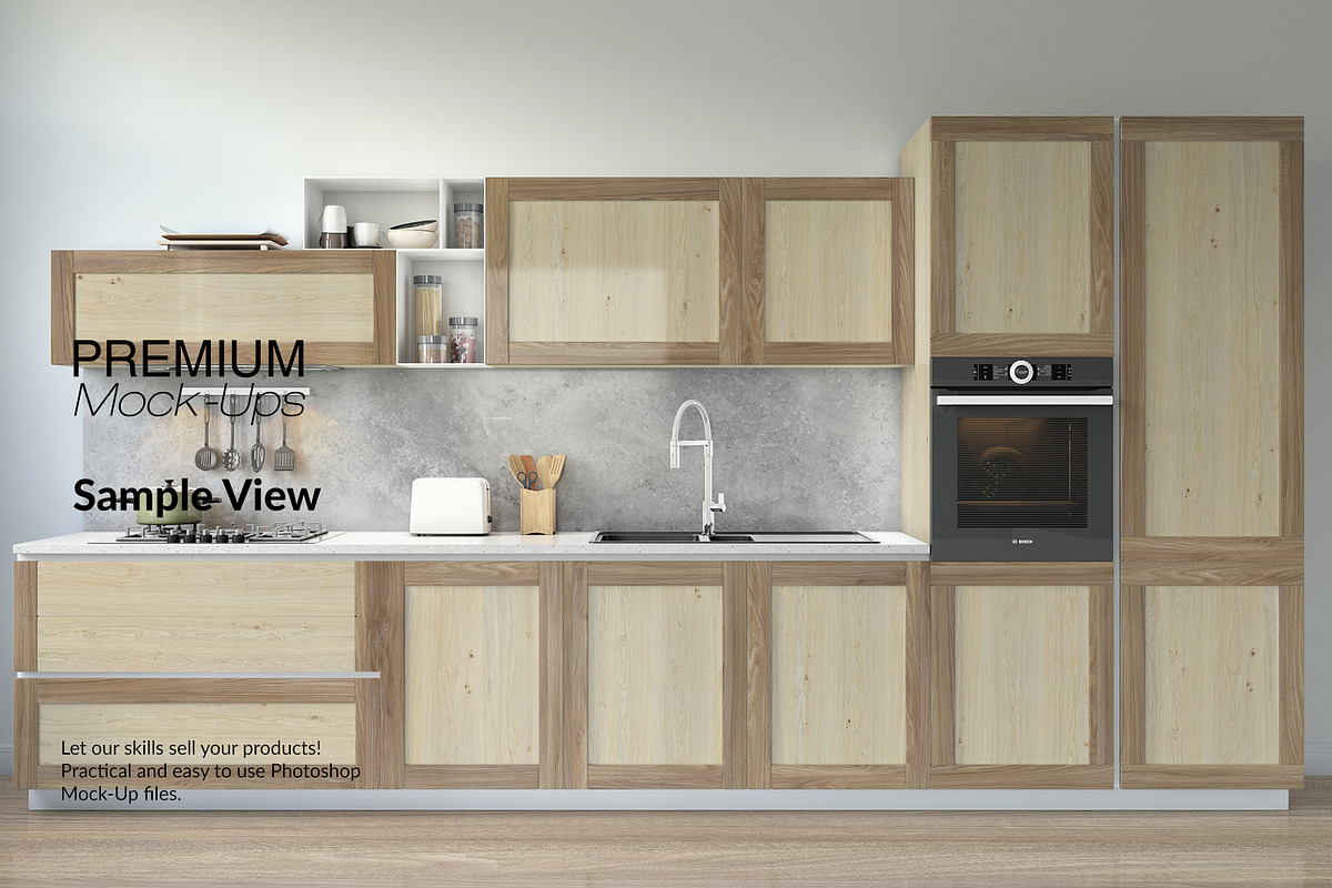 Kitchen Cabinet Mockups, a Mockup by mock-ups