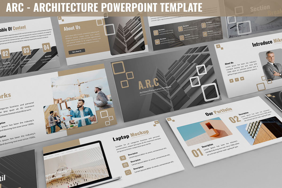 Arc - Architecture Powerpoint, a Presentation Template by SlideFactory
